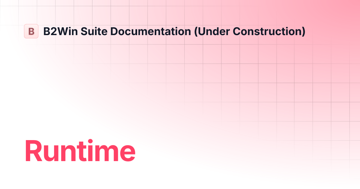 Runtime | B2Win Suite Documentation (Under Construction)