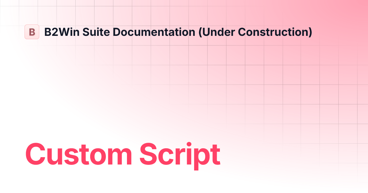 Custom Script | B2Win Suite Documentation (Under Construction)