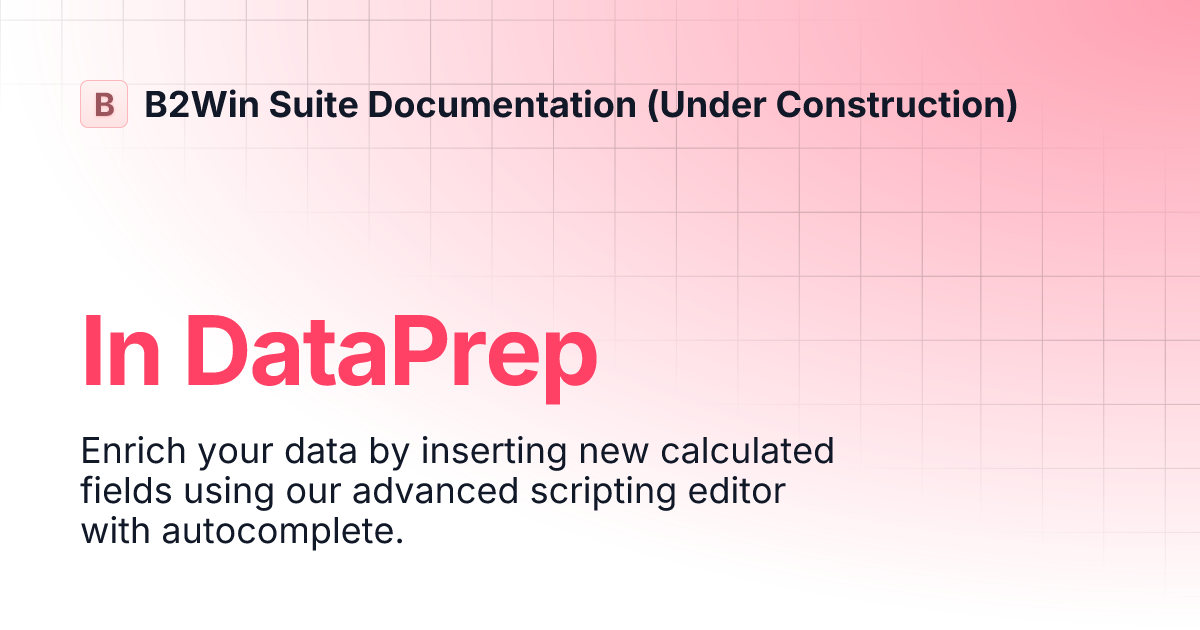 In DataPrep | B2Win Suite Documentation (Under Construction)